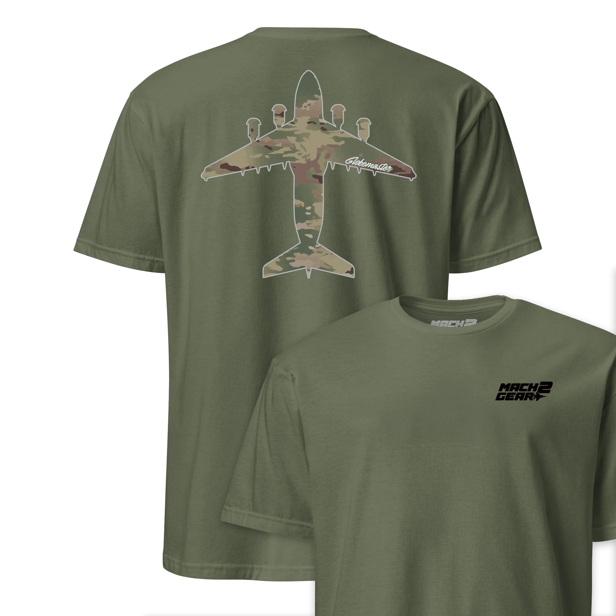 C-17 "Globemaster" OCP Camo Silhouette Front & Back T-Shirt