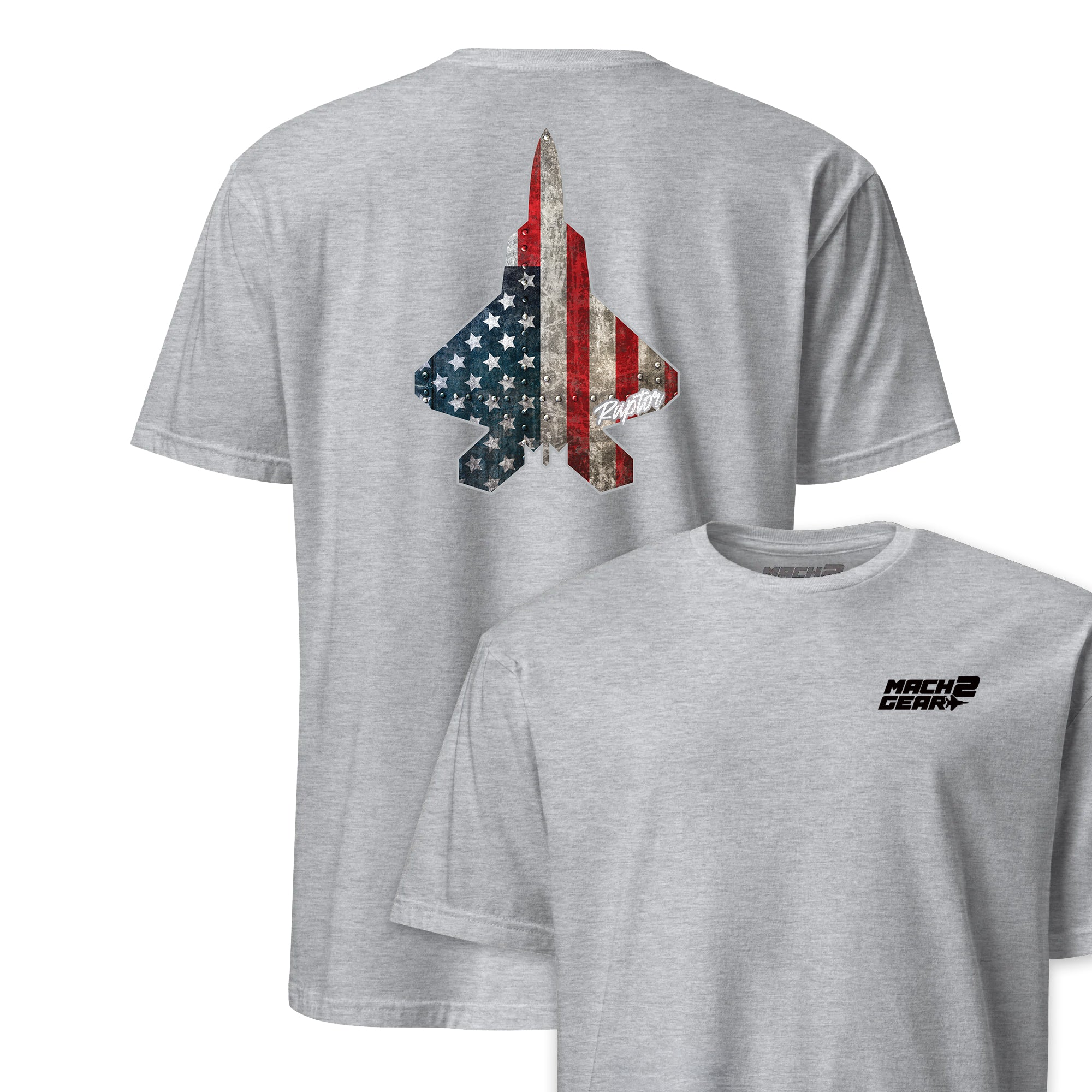 F-22 "Raptor" Rivet Flag Front & Back T-Shirt